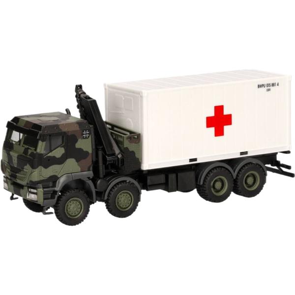 Bundeswehr Ivecoイベコ Trakker 8x8 + loading crane + 20 ft. Containerコンテナ トラック 模型 /Herpa 1/87