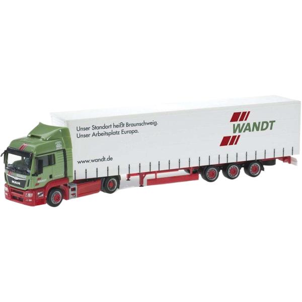 Wandt Bussing Eintracht MAN TGX LX 低床セミトレーラー トレーラー / Herpa 1/87 建設機械模型 工事車両