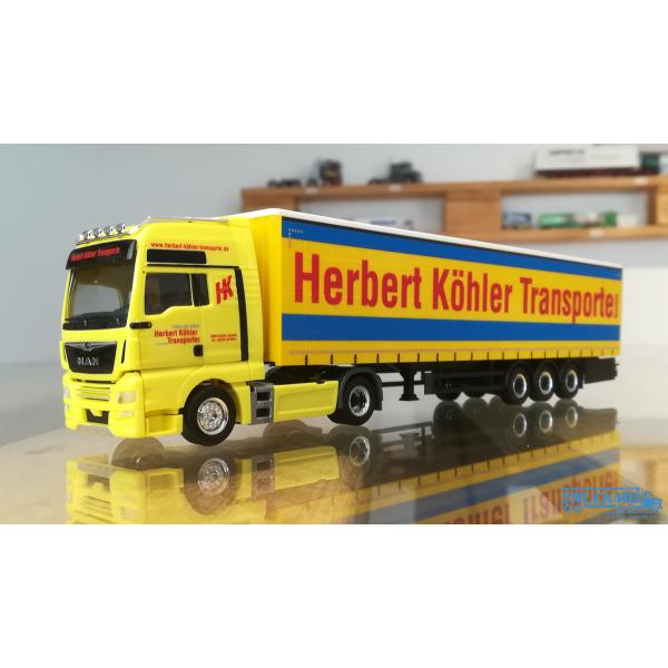 Herpa Herbert Kohler MAN TGX XXL curtainside trailer 938327 /Herpa  1/87 ミニチュア トラック 建設機械模型 工事車両