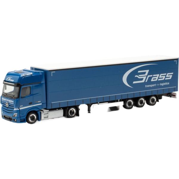 Brass Mercedes Benzメルセデスベンツ Actros L 18 Gigaspace curtainside semitrailerカーテンサイドセミトレーラー トラック 模型 /Herpa 1/87
