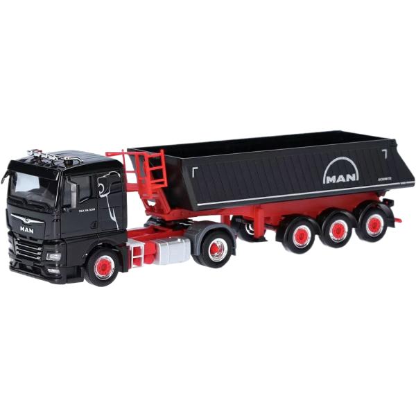 MAN TGX GN 18.520 Schmitz Rundmulden tipper semitrailerダンプセミトレーラー ZY.HE096-0632 トラック 模型 /Herpa 1/87
