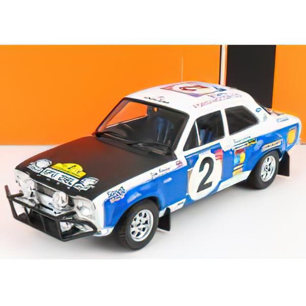 FORD ENGLAND - ESCORT MKI RS 1600 (night version) N 2 RALLY SAFARI 1973 R.CLARK - J.PORTE - WHITE BLUE BLACK /IXO 1/18 ミニカー