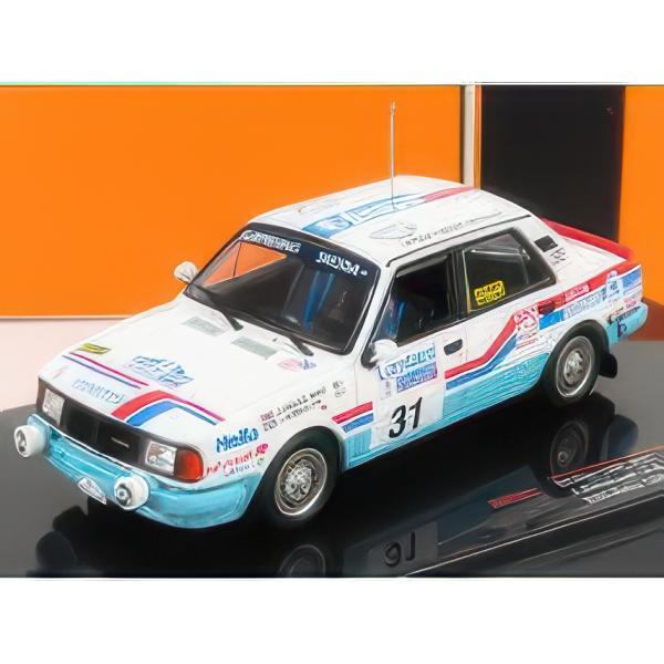 SKODA 130L N 31 RALLY RAC LOMBARD 1987 J.HAUGLAND J.O.BOHLIN WHITE LIGHT BLUE/IXO 1/43ミニカー