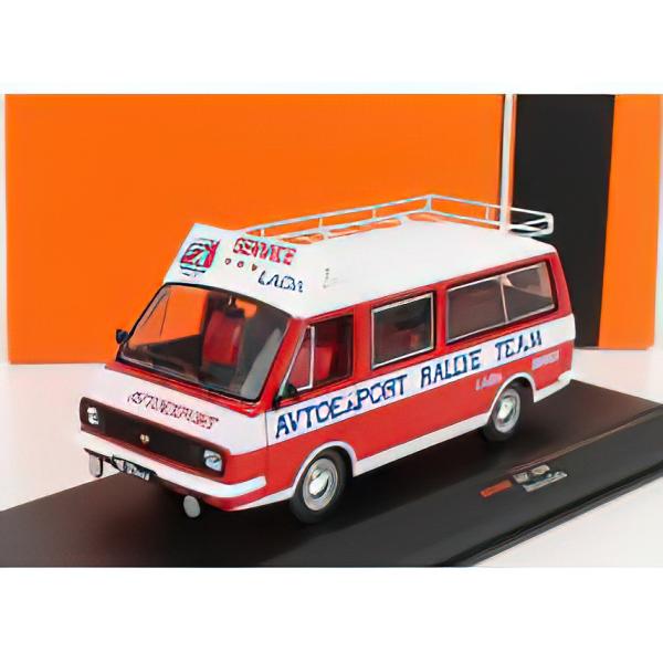RAF - 2203 MINIBUS TEAM RALLY LADA SERVICE ASSISTANCE 1984 - RED WHITE /IXO 1/43 ミニカー