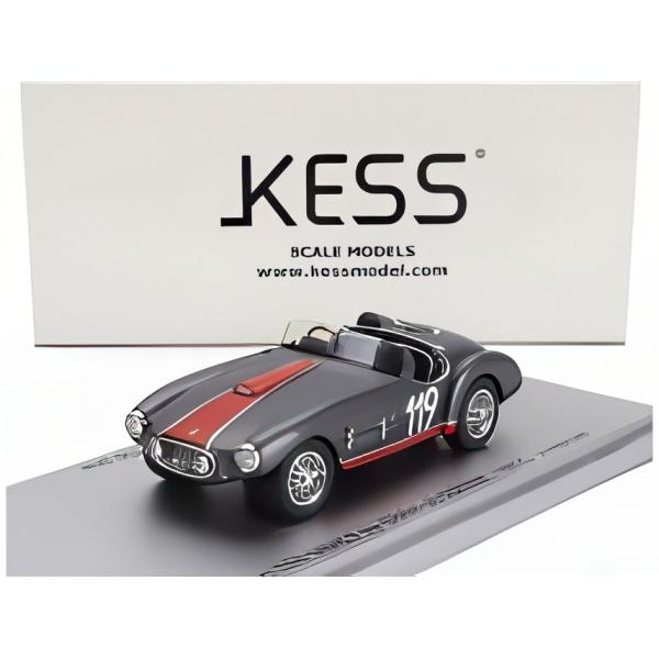 FERRARI 166 MM53 SPIDER BARQUETTE ch 0300M VIGNALE BY OBLIN N 119 コッパ SAR 1955 優勝 グレー レッド/ Kess-Model 1/43 ミニカー
