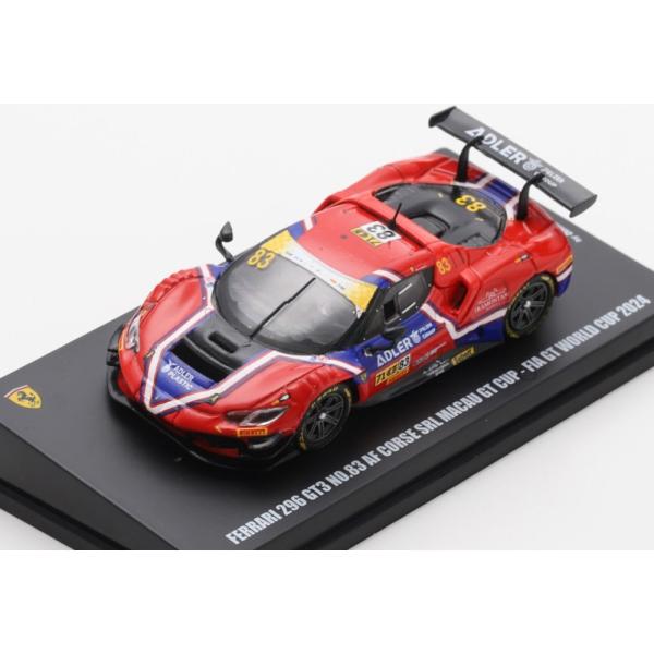 【予約】2026年発売予定FERRARI 296 GT3 チーム AF コルセ N 83 マカオGP FIA GT 2024 A.フォコ レッド ブルー/ LOOKSMART 1/64 ミニカー