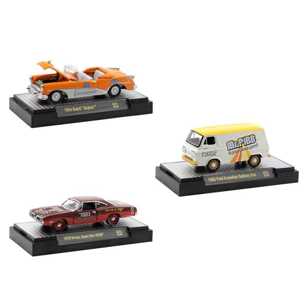 コカ・コーラ 3台セット ビュイック エコノライン スーパーBee 1970 模型 / M2MACHINES 1/64 ミニカー 模型