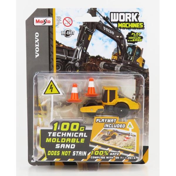 VOLVOボルボ RULLO VIBRANTE MONOTAMBURO SCHIACCIASASSI STONE CRUSHER ROLL 2010 WITH ACCESSORIES / MAISTO 1/64 ミニカー