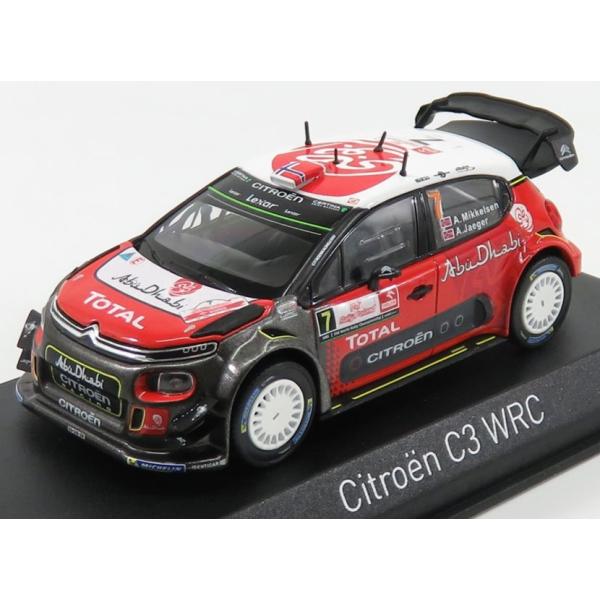CITROEN C3 WRC ABU DHABI N7 ラリーポーランド 2017 A.ミケルセン A.イェーガー レッドホワイトブラック / Norev 1/43 ミニカー