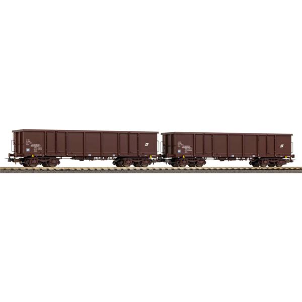 HOゲージ 鉄道模型 貨車 ピコ Piko Oebb Eaos形 無蓋車 2両セット Era V Set of 2 high side gondolas Eaos Oebb Era V DC