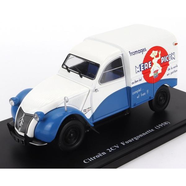 CITROENシトロエン 2CV バン MERE PICON 1958 外箱なし ホワイトブルー PLANETA-DEAGOSTNI-COLLECTION / EDICOLA 1/24 ミニカー