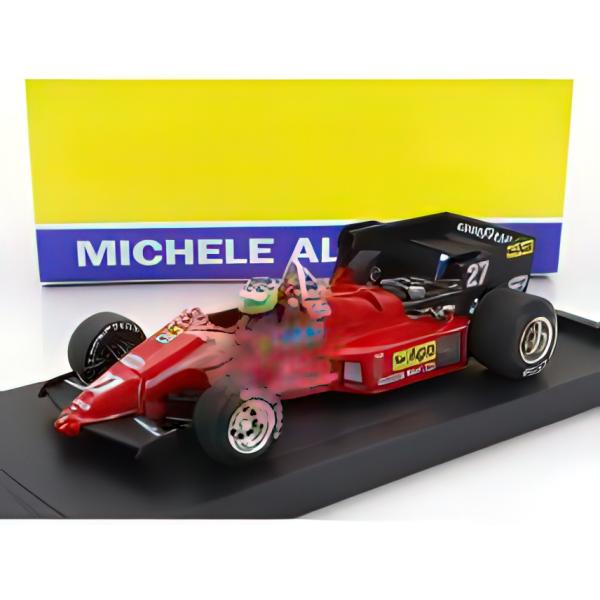 FERRARI  F1 126C4 N 27 WINNER BELGIUM GP 1984 MICHELE ALBORETO フィギュア付き RED BLACK/BRUMM 1/43ミニカー