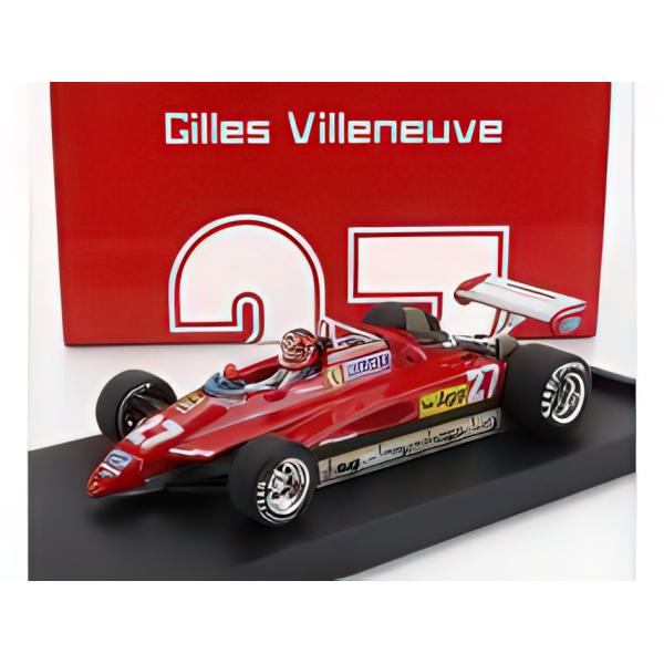 FERRARI  F1  126C2 N 27 2nd SAN MARINO IMOLA GP 1982 GILLES VILLENEUVE フィギュア付き RED/BRUMM 1/43ミニカー