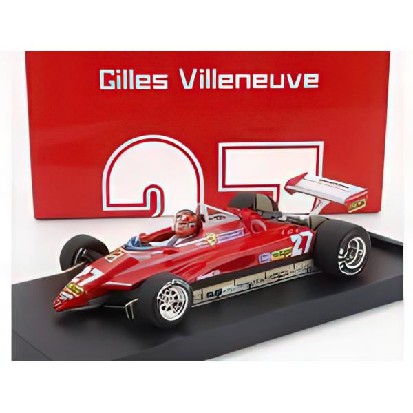 FERRARI  F1  126C2 N 27 BRAZILIAN GP 1982 GILLES VILLENEUVE フィギュア付き RED/BRUMM 1/43ミニカー