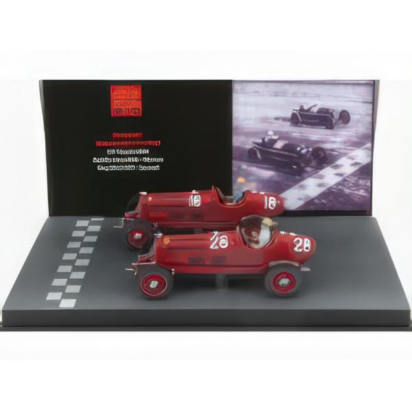 ALFA ROMEO - F1  2X P3 SCUDERIA FERRARI N 18 WINNER TRIPOLI GP 1934 VARZI + P3 N 28 2nd TRIPOLI GP 1934 MOLL - RED/Rio 1...