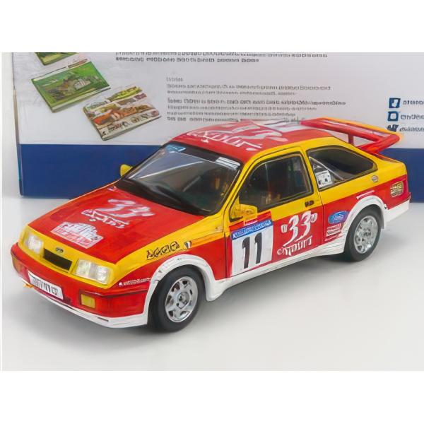 FORD ENGLAND SIERRA RS COSWORTH N 11 RALLY TOUR DE CORSE 1987 D.AURIOL B.OCCELLI RED YELLOW/SOLIDO 1/18ミニカー