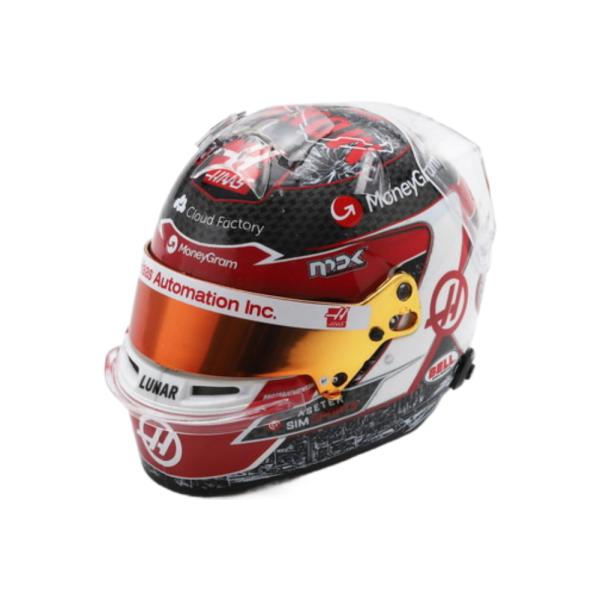 Bell ヘルメット F1 Haas Fw23 チーム Moneygram Haas 20 Monaco GP 2023 Kevin Magnussen 5HF100/ Spark 1/5 ミニカー