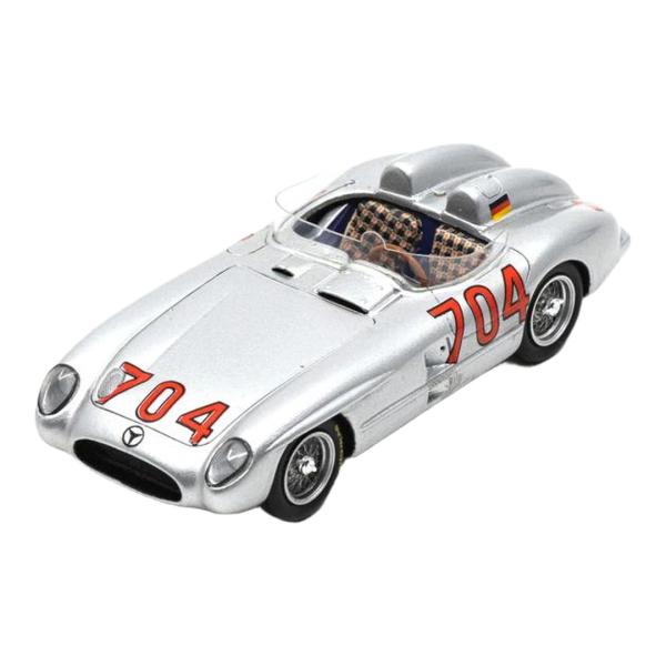 メルセデス・ベンツ 300 SLR スパイダー #704 ミッレミリア 1955 H.Herrmann H.Eger シルバー / Spark 1/43 ミニカー