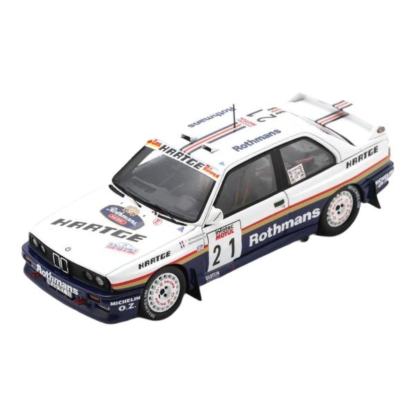BMW 3シリーズ E30 #21 ツール・ド・コルス 1989 P.Bernardini J.Bernardini ホワイト ブルー / Spark 1/43 ミニカー