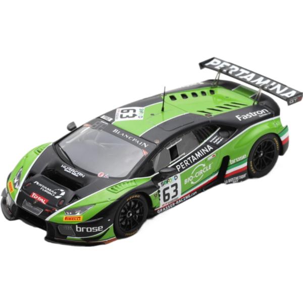 Lamborghini Huracan Gt3 #63 Grt チーム Grasser Racing 24H Spa 2017 グリーン/ Spark 1/43 ミニカー
