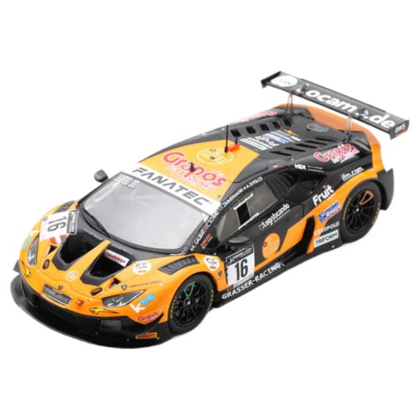 Lamborghini Huracan Gt3 Evo チーム Grt Grasser Racing #16 24H Spa 2021 ブラック オレンジ/ Spark 1/43 ミニカー