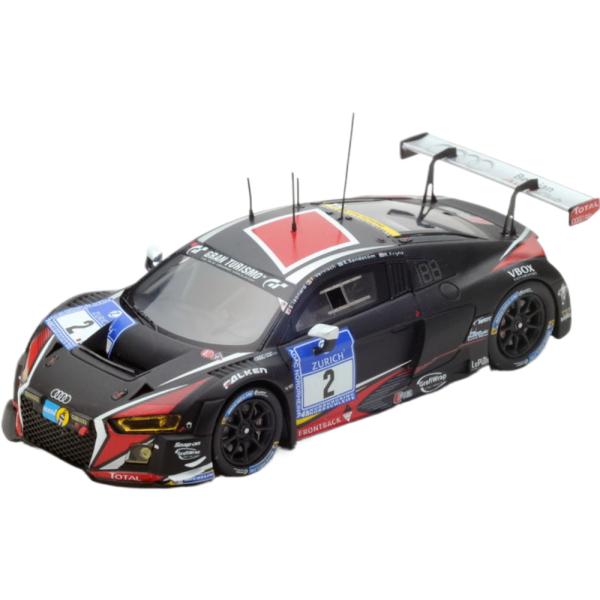 Audi R8 Lms #2 24H Nurburgring 2016 S Leonard R Frijns E Sandstrom F Vervisch マットブラック レッド/ Spark 1/43 ミニカー