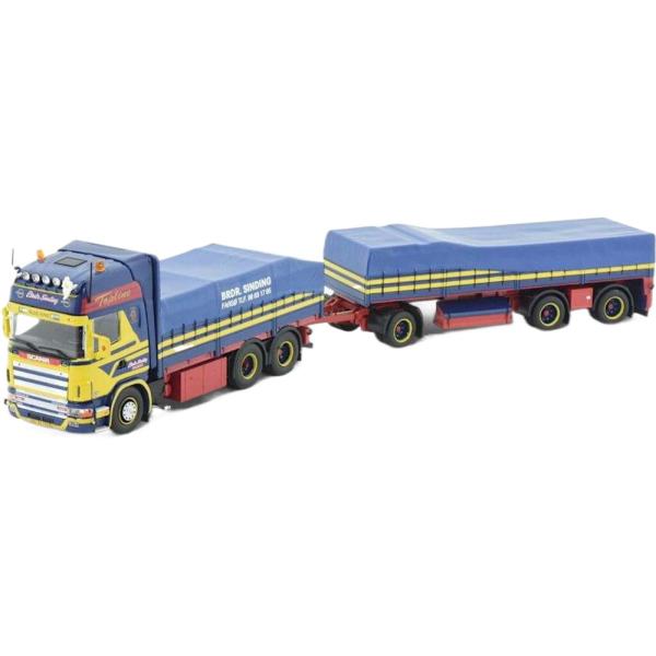 Brdr Sinding Scania 4シリーズ トップライン フラットベッドトラック・トレーラー / Tekno 1/50 建設機械模型 工事車両