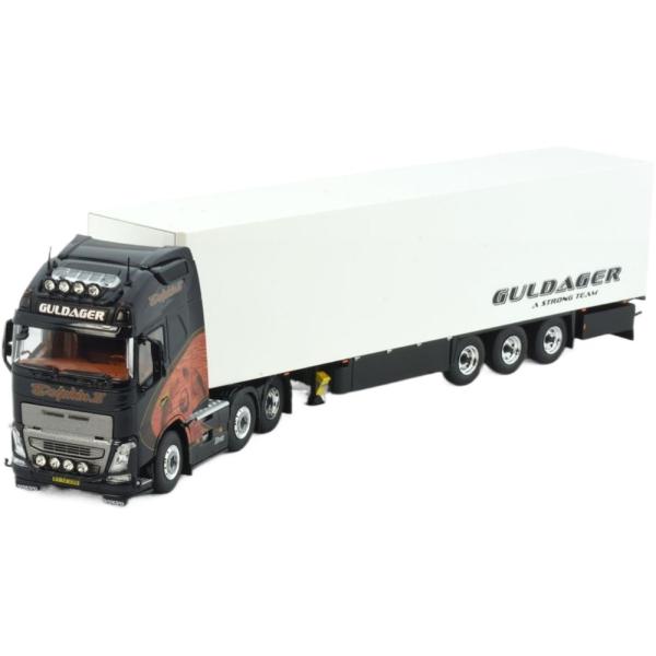 Guldager Dolphin 2 Volvo FH04 Globetrotter XL 6x2 3axle ボックスセミトレーラー / TEKNO 1/50 建設機械模型 工事車両