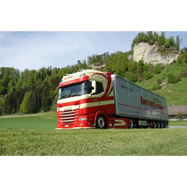 【予約】2026年発売予定 Interspan Tschopp DAF XG+ 3軸 ウォーキングフロアトレーラー レッド/クリーム / Tekno 1/50 ミニカー トラック模型