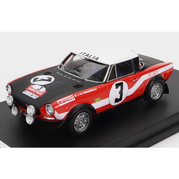FIAT 124 ABARTH ナイトバージョン N 3 ポーランドラリー 1973 A.PAGANELLI レッド ブラック ホワイト 150台限定/ Trofeu 1/43 ミニカー