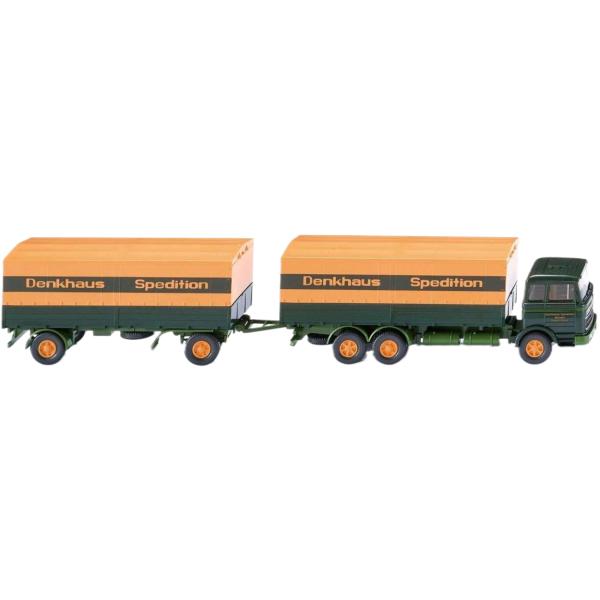 Spedition Denkhaus Mercedes Benz 2223 フラットベッドトレーラートラック トレーラー / Wiking 1/87 建設機械模型 工事車両