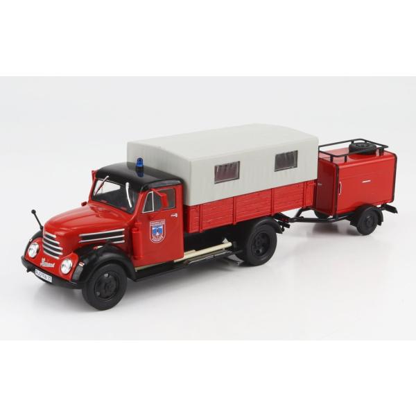 ROBURロブル ガラント 30 K トラック 消防車 タンクルトレーラー付 東ドイツ 1956 レッドグレー CENTAURIA-WORLD-TRUCK-FIRE-ENGINE-POMPIERS-FEUERWEHR / EDICOLA 1...