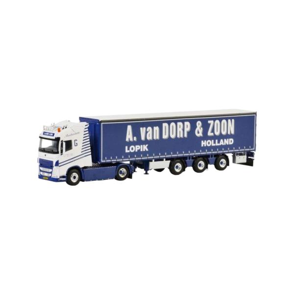 A van Dorp &amp; Zoon Volvo FH04 Globetrotter curtainside semitrailer  トレーラー / WSI 1/50 建設機械模型 工事車両