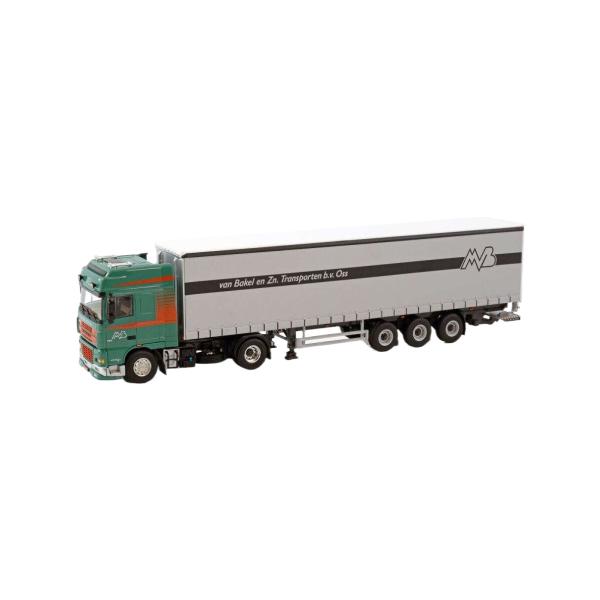 Van Bakel DAF XF95 Super Space Cab 4x2 curtainside semitrailer  トレーラー / WSI 1/50 建設機械模型 工事車両