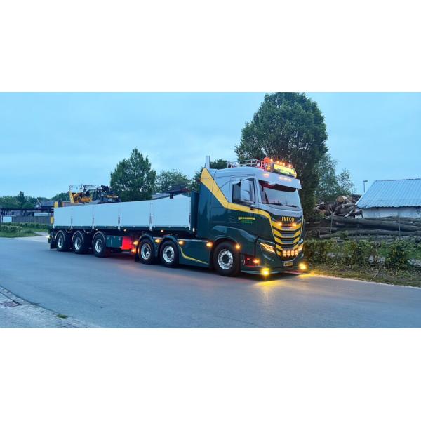 【予約】Bronsema Stroobos IVECO S-WAY AS LOW 6X2 TWIN STEER BRICK TRAILER  3軸 トラック/WSI 1/50 建設機械模型 工事車両