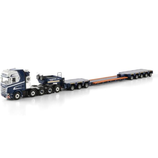 【予約】2025年発売予定 Karner SCANIA S ハイライン CS20H 10×4 SCHEUERLE INTERCOMBI  8軸 トレーラー / WSI 1/50 建設機械模型 工事車両