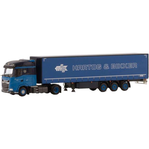 DAF XG 4x2 ターポリントレーラー トラック Hartog &amp; Bikker トレーラー / WSI 1/50 建設機械模型 工事車両
