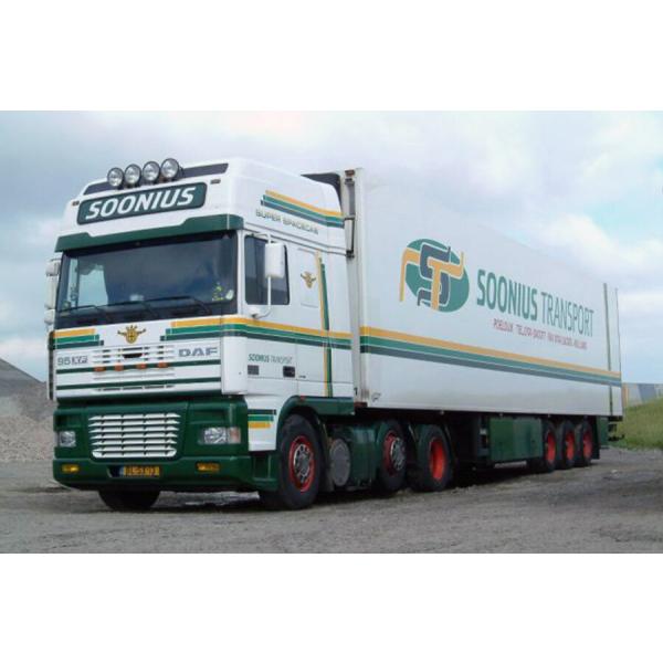 【予約】2026年発売予定 DAF 95XF SUPER SPACE CAB 6X2 TWIN STEER リーファートレーラー 3軸 Soonius / WSI 1/50 建設機械 模型