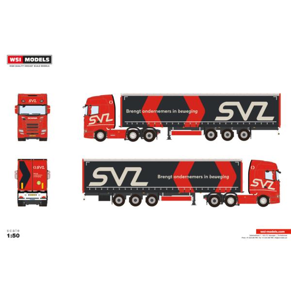【予約】2026年発売予定 Scaniaスカニア S HIGHLINE CS20H 6X2 TWIN STEER CURTAINSIDE TRAILER 3 AXLE SVZ / WSI 1/50 建設機械 模型