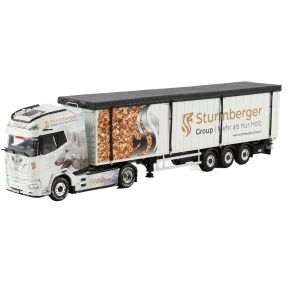 Sturmberger Group DAF XG+ ウォーキングフロアトレーラー トレーラー / WSI 1/50 建設機械模型 工事車両