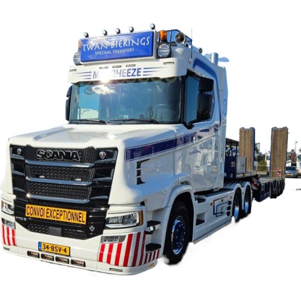 Twan Bierings Scaniaスカニア Vlastuin Torpedo low loader低床トレーラー トラック 模型 /WSI 1/50