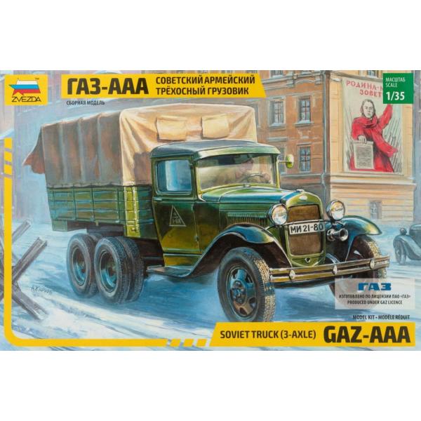 GAZ AAA Soviet 6x6 truck WWII ソビエト軍 6x6 トラック 組み立てプラモキット模型 /Zvezdaズベズダ 1/35