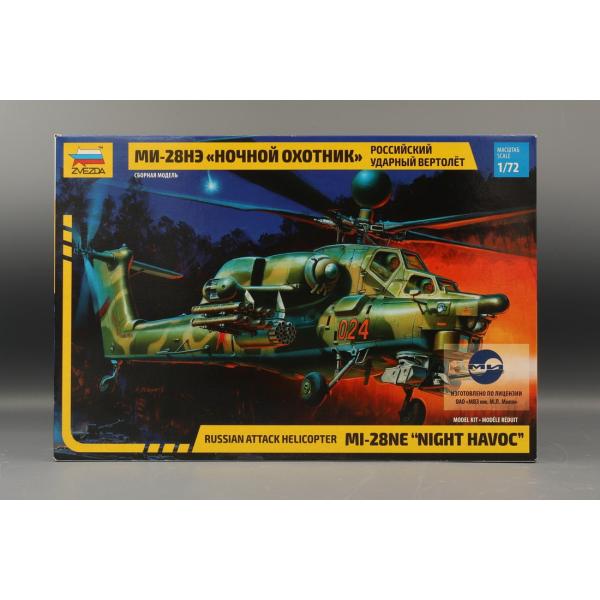 Russianロシア attack helicopter攻撃ヘリコプター Mi 28NE Night hunter 組み立てプラモキット模型 /Zvezdaズベズダ 1/72
