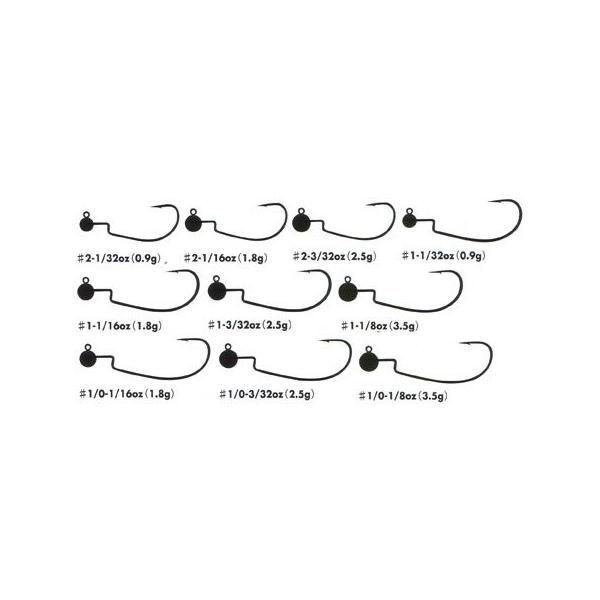 納期:2〜4日予定(土日祝除く)取寄せの場合ありフックアップ能力とウォードレス性能を両立元祖オフセットジグヘッド。各ウエイト、フックサイズにおいて使い勝手が良くなるよう細部までにこだわった専用設計のオフセットジグヘッドフックを採用し、ウィー...