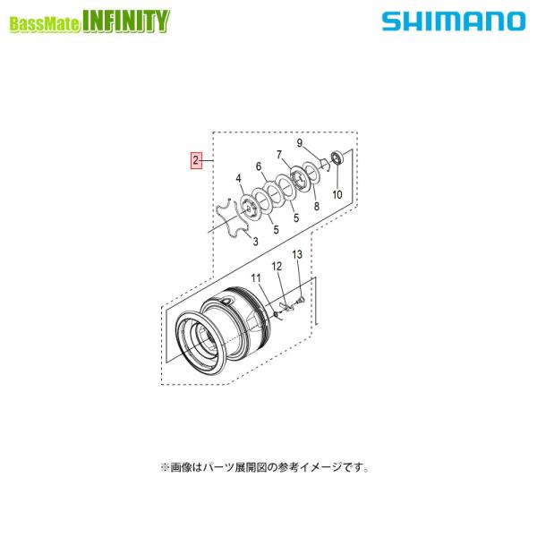 納期:1〜2週間程度でのご発送予定シマノ　24 ツインパワー 4000PG (046857)用 純正標準スプール商品は画像002番のパーツ一式（3〜13番）が組まれた状態となります。こちらの商品はメーカーへのパーツ発注手配の為、ご注文受付後...