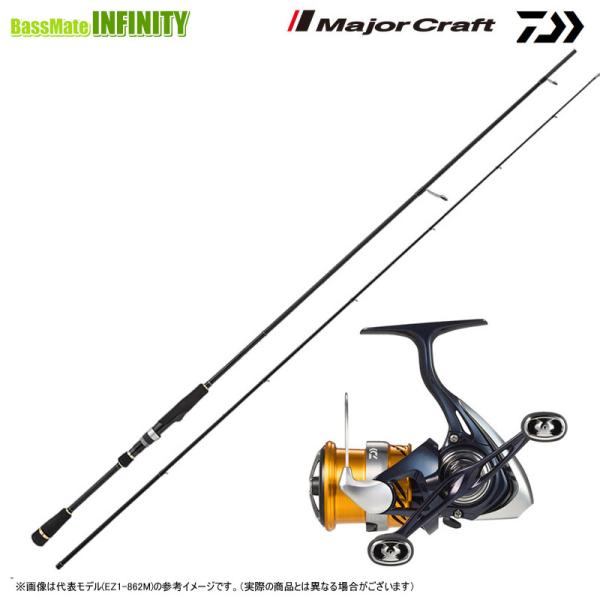 納期:2〜4日予定(土日祝水曜を除く)お取寄せでのご発送これからエギングを始められる初心者の方に最適な、当店おすすめ、ロッドとリールのセット商品です。【ロッド：メジャークラフト　エギゾースト 1G EZ1-862ML】秋イカエギングの定番モ...