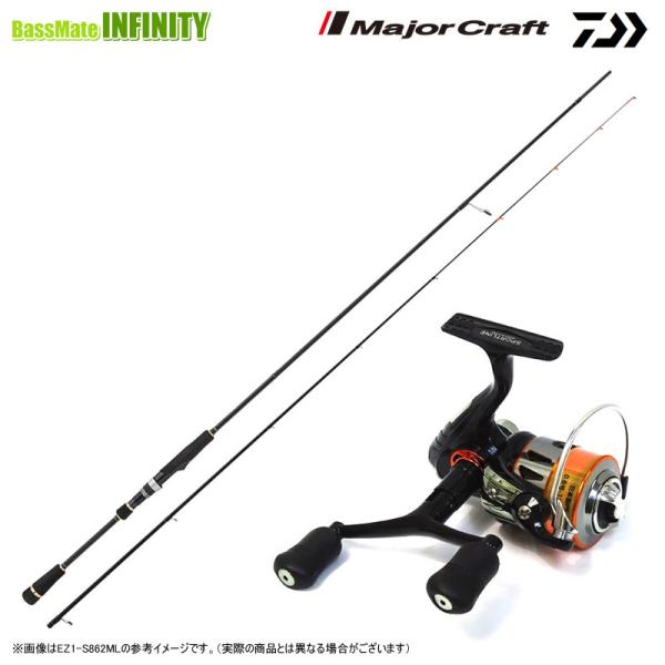 納期:2〜4日予定(土日祝水曜を除く)お取寄せでのご発送これからエギングを始められる初心者の方に最適な、当店おすすめ、ロッドとリールのセット商品です。【ロッド：メジャークラフト　エギゾースト 1G EZ1-S862M】超低活性な時にイカに違...