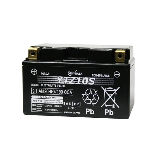 バイク バッテリー YTZ10S お得2点セット バッテリー+12V充電器(チャージャー) GSユアサ（YUASA） 長寿命・保証書付 ...