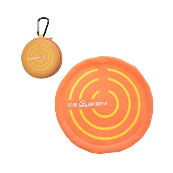 オレンジ/-/-・布型の折りたたみ式フリスビー