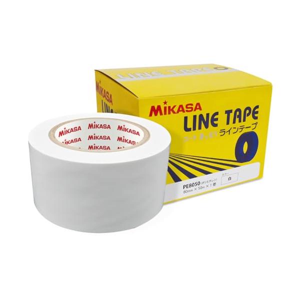 ホワイト/幅80mm×50ｍ×1巻入/AC-LTPE8050-W・Size:幅80mm×50ｍ×1巻入・パッケージ個数:1・ポリエチレン（伸びないタイプ） ラインテープ・カラー：ホワイト、材質：ポリエチレン、サイズ：幅80mm×50ｍ×1巻...